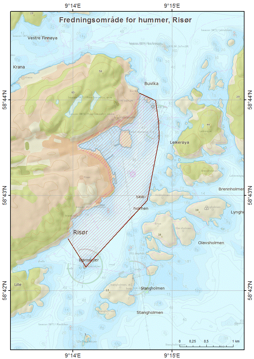 Fredningsområde for hummer - Risør kommune